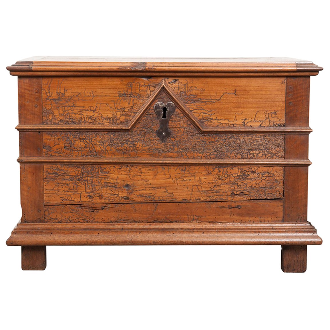 18th Century Carved Trunk in Walnut Wood at 1stDibs