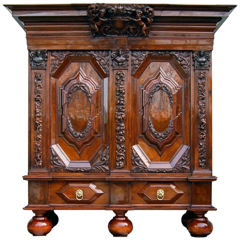 Baroque Cabinet from Hamburg 'Schapp', 1700s at 1stDibs