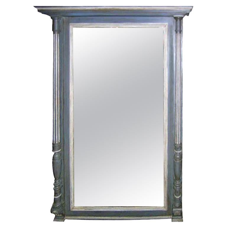 French 19th Century Carved Columned Mantel Mirror For Sale at 1stDibs