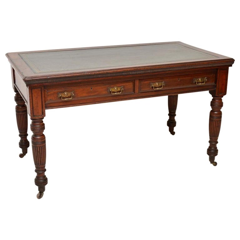 Large Antique Victorian Mahogany Writing Table / Desk at 1stDibs