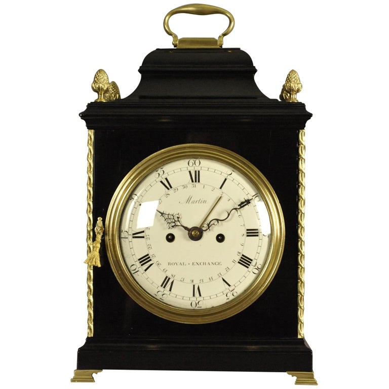Verge Bracket Clock Enamel Dial, Martin, London For Sale at 1stDibs