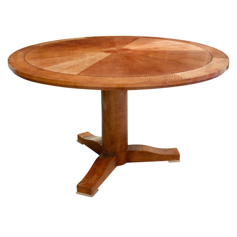 Karl Springer Exceptional "Regency Table" in Anigre, 1980s at 1stDibs