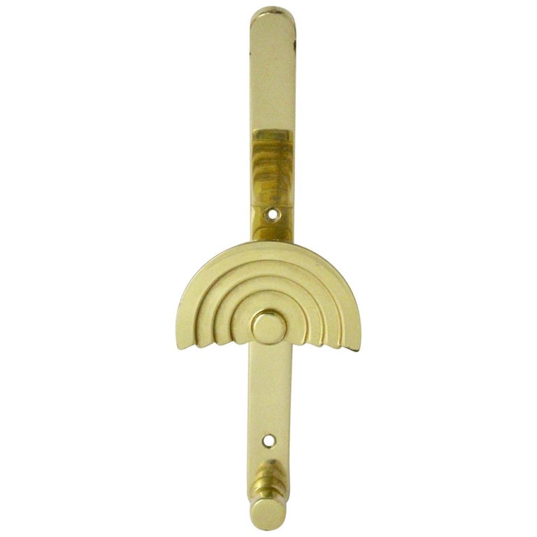 Modern Golden Brass Coat Hook by Ettore Sottsass Associati, Italy ...