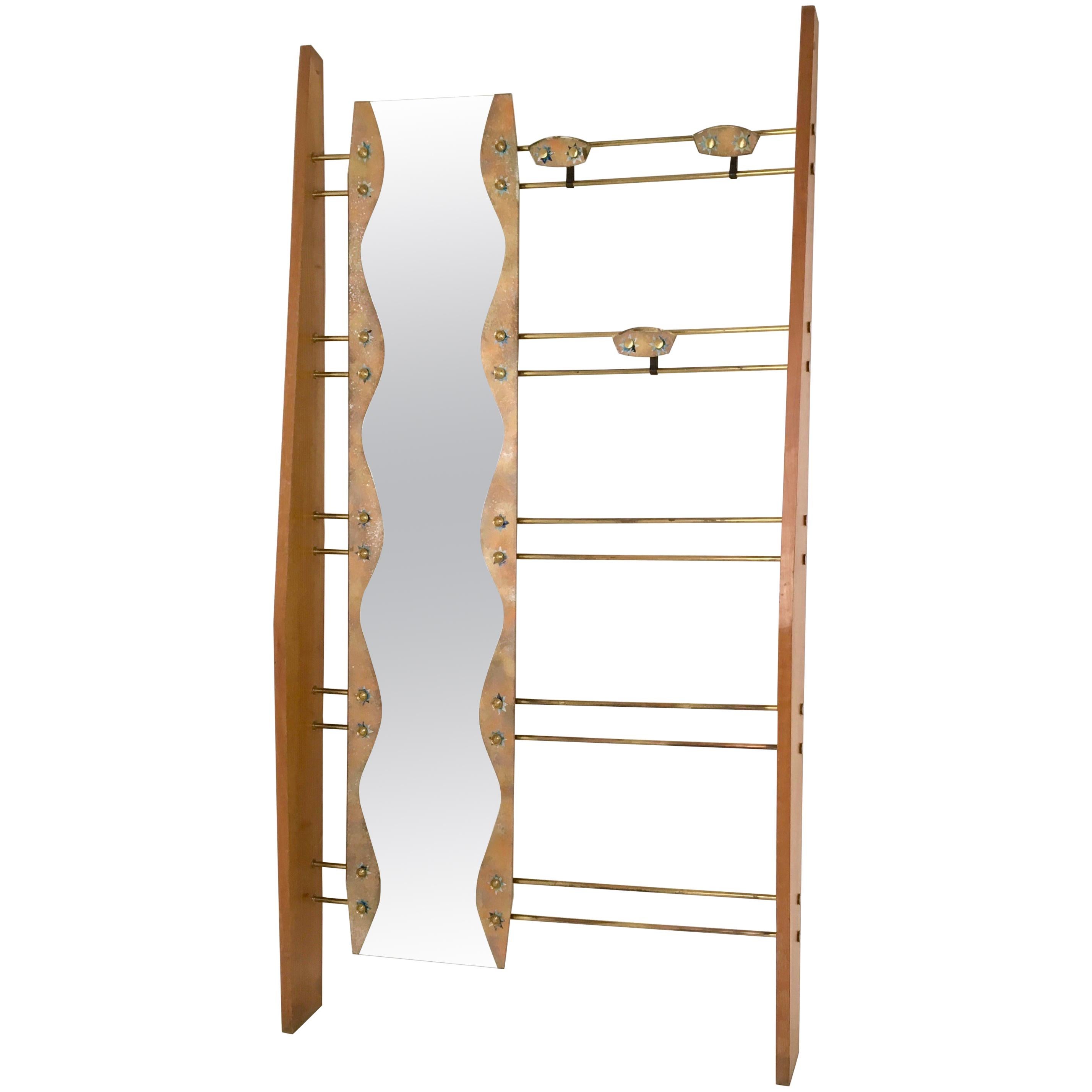 Red Enamel Italian Coat Rack with Adjustable Arms at 1stDibs