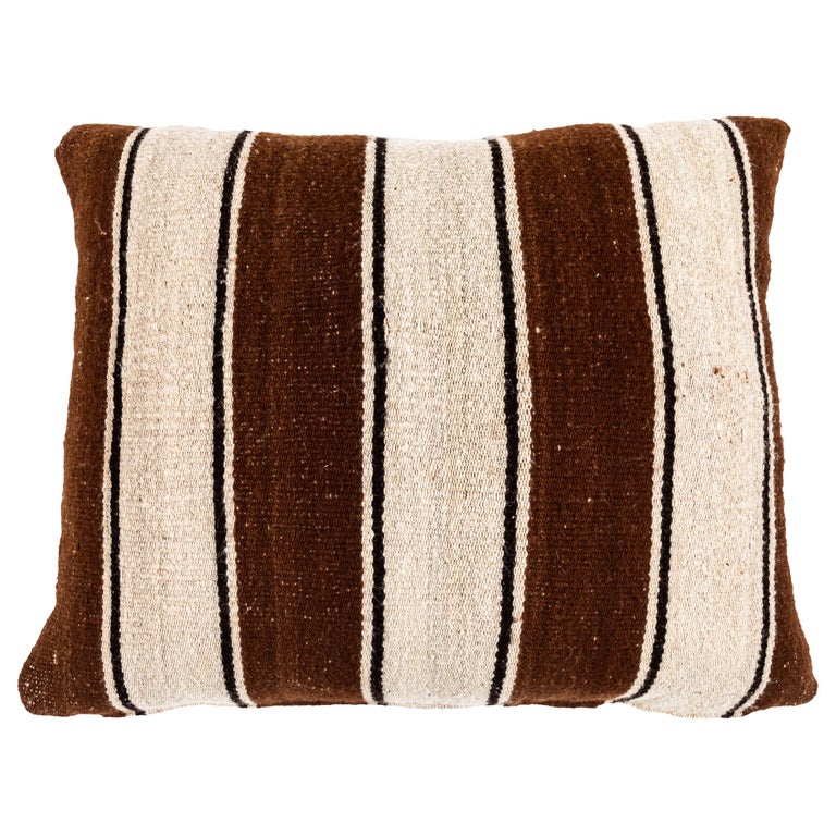 Brown Striped Peruvian Pillow For Sale at 1stDibs