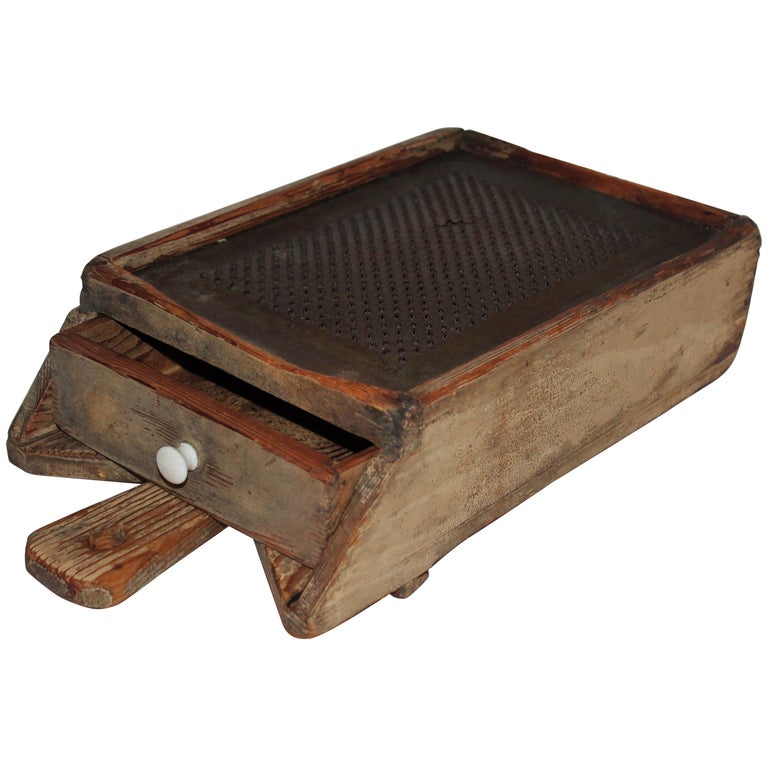 19th Century Wooden Grater with Drawer at 1stDibs