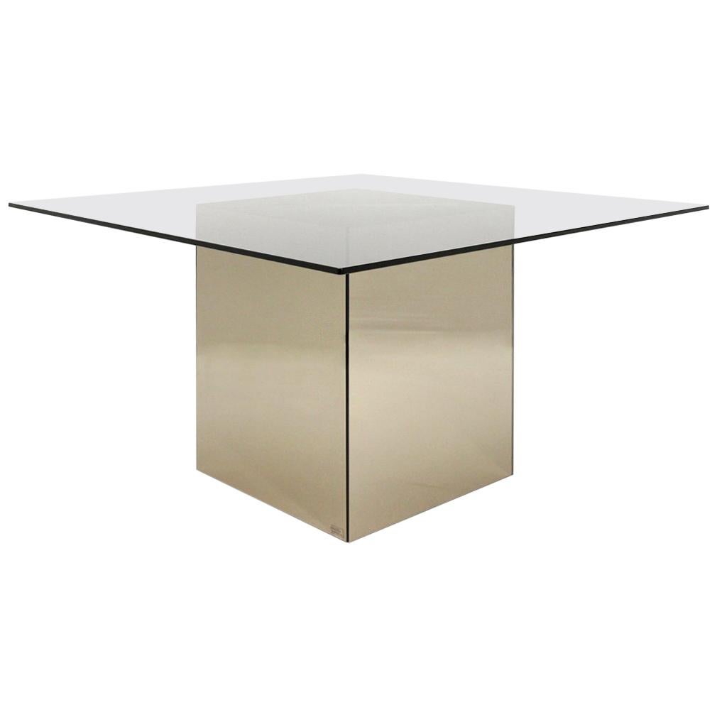 Square Dining Table Block by Nanda Vigo for Acerbis, 1970s at 1stDibs