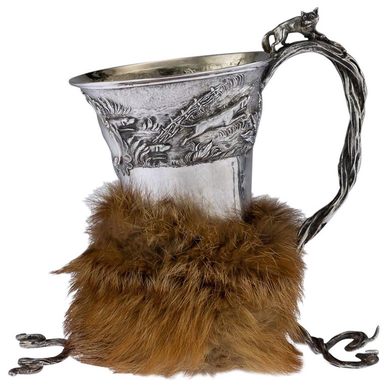 Antique Georgian Solid Silver Fox Stirrup Cup, Reily and Storer, circa ...