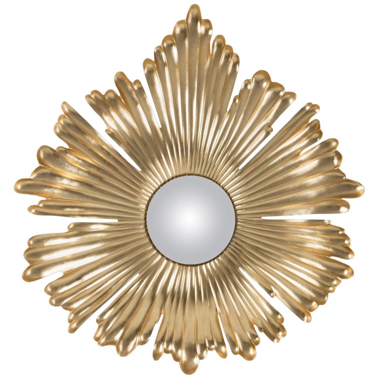 Golden Eye Mirror in Solid Mahogany Wood with Gold Paint For Sale at ...