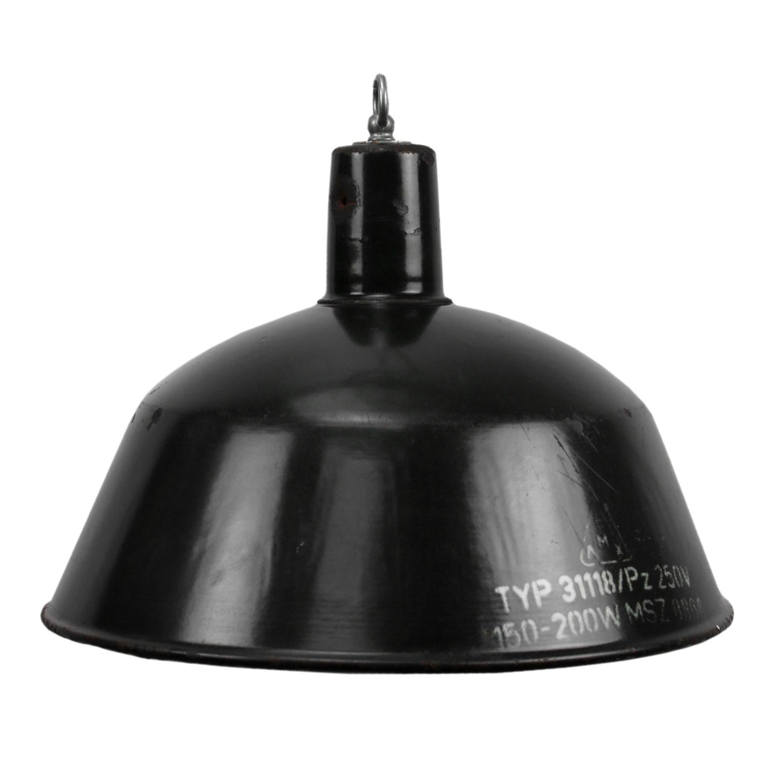 Black Enamel Vintage Industrial Factory Hanging Lights Pendant at 1stDibs