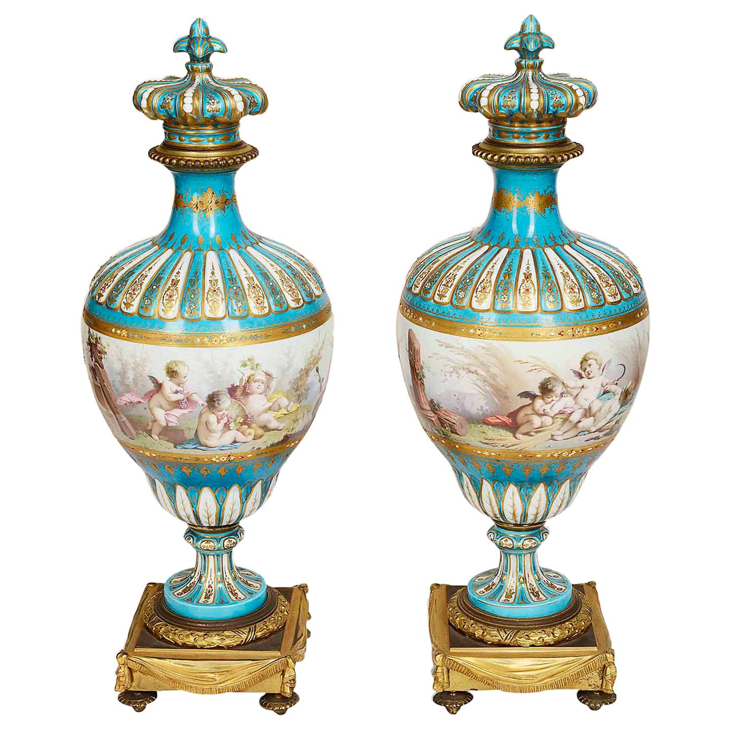 French 19th Century Sevres style vase. For Sale at 1stDibs