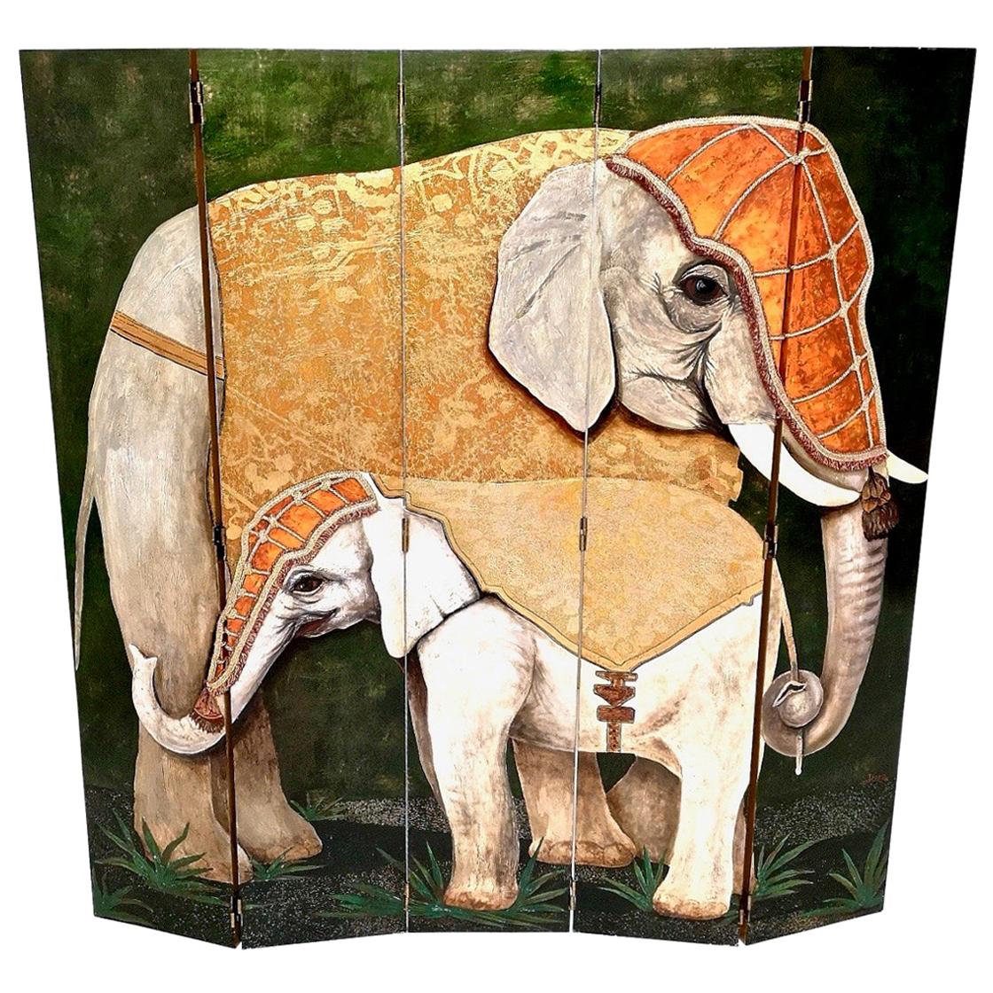 Pair of Arched Five-Panel Room Dividers at 1stDibs