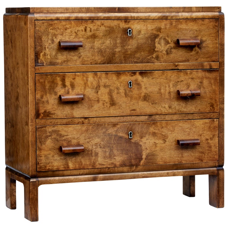 Small Mid-20th Century Birch Chest of Drawers at 1stDibs