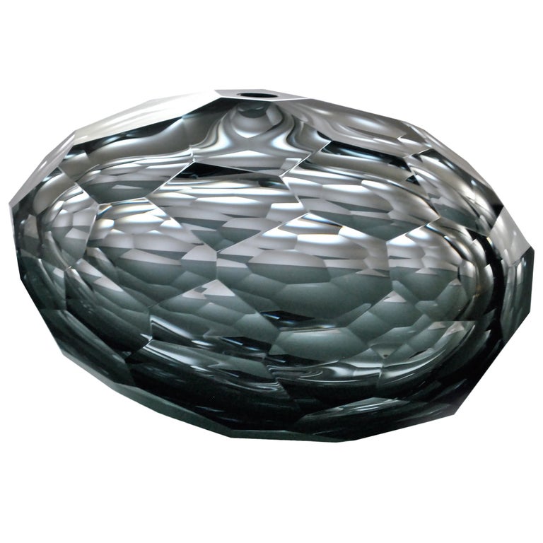 Arcade Murano Art Glass Vase "Pedra grey" by Ivan Baj For Sale at 1stDibs