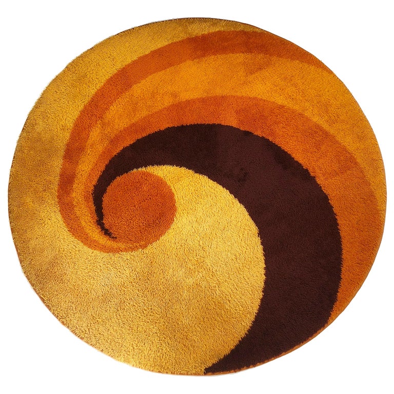 Extra Large Pop Art Psychedilic 1970s High Pile Rug by Besmer Rugs ...