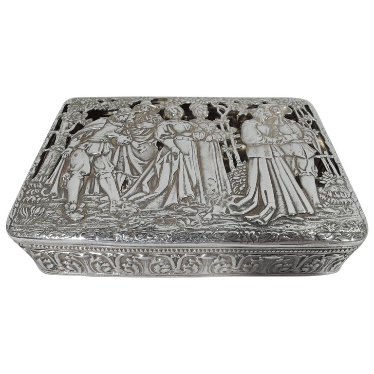 German Sterling Silver Olden Days Box with English Import Marks For ...