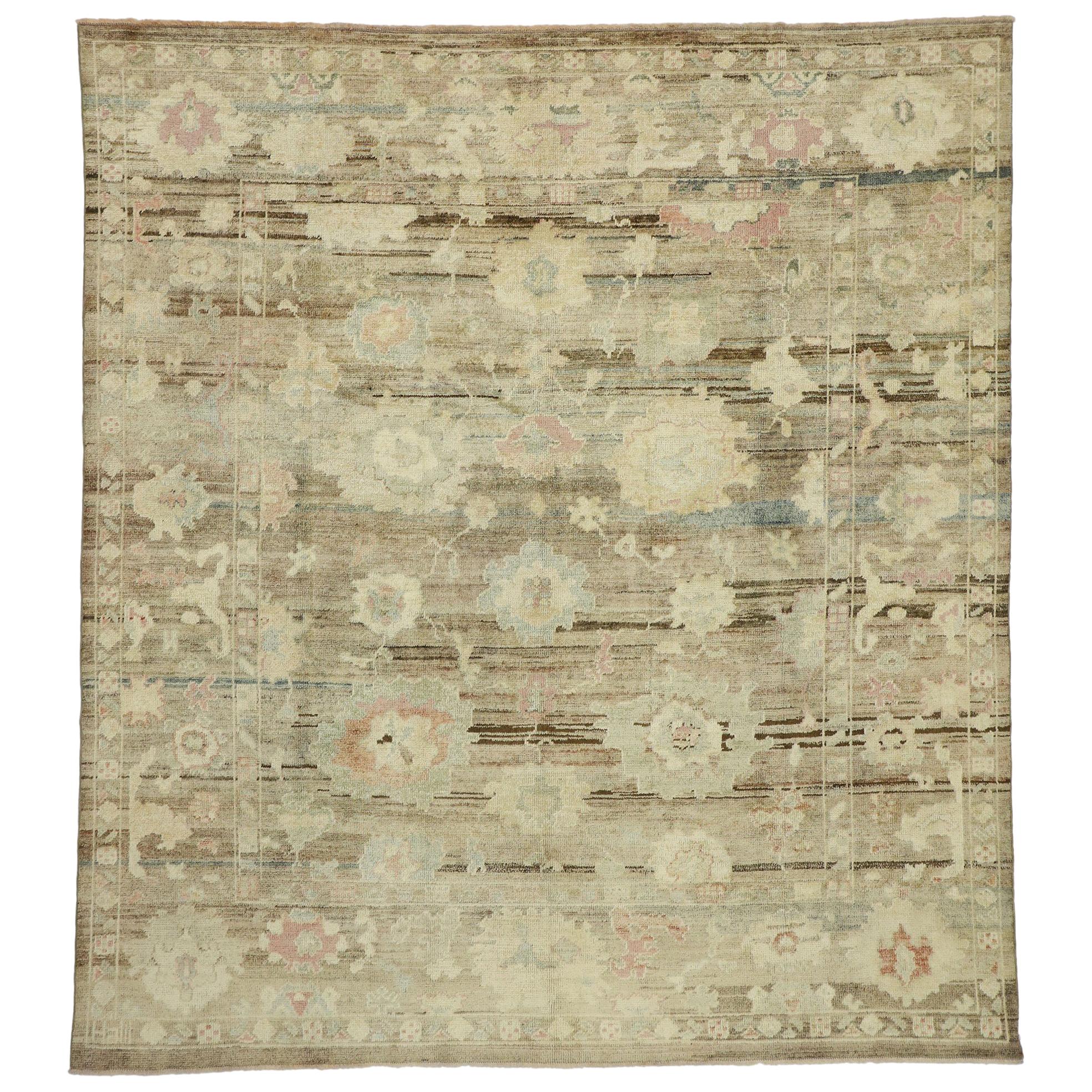 New Contemporary Turkish Oushak Rug with Modern American Colonial Style ...