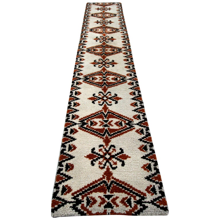 Scandinavian Danish Midcentury Rya Runner Rug For Sale at 1stDibs