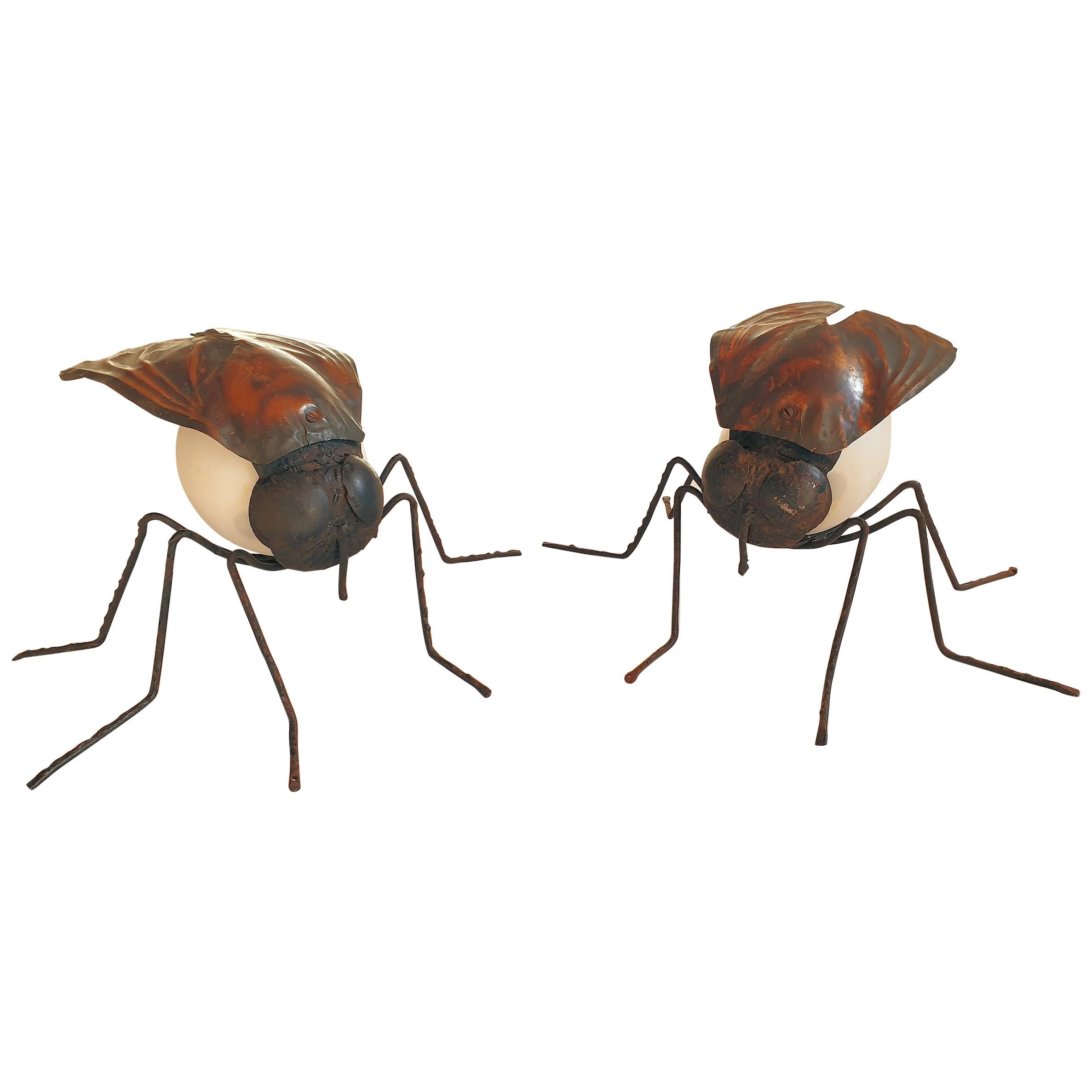 Pair of Mid-Century Modern Fly Shaped Table Lamps, Arts and Crafts ...