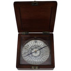 Large English Compass in Fitted Mahogany Case at 1stDibs