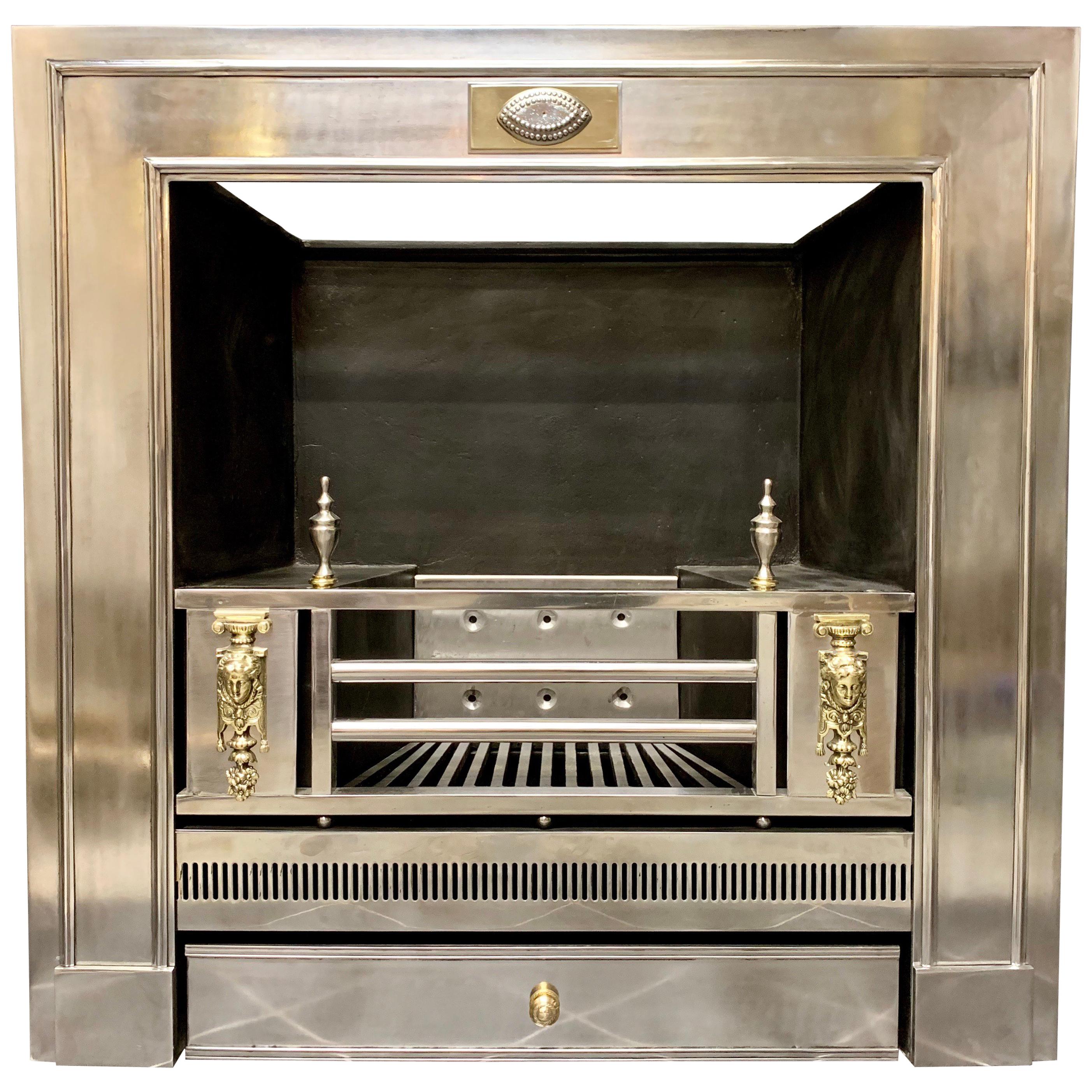 19th Century Regency Style Polished Steel Fireplace Insert at 1stDibs ...
