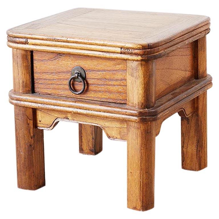 Diminutive Chinese Elm Square Stool with Drawer at 1stDibs | stool with ...