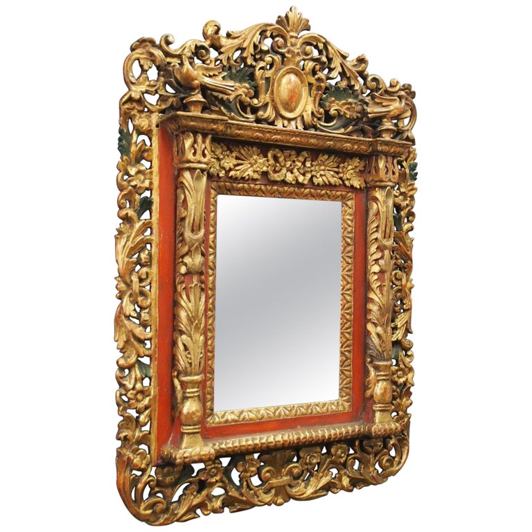 European Painted and Gilded Wall Mirror at 1stDibs