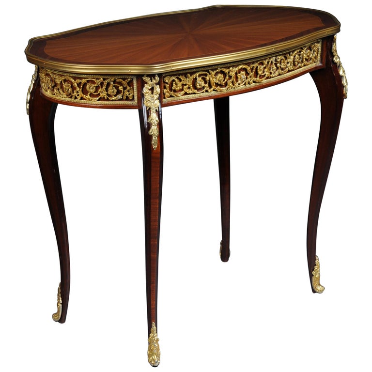 Unique French Salon Table in Transition Style, wood Beech For Sale at ...