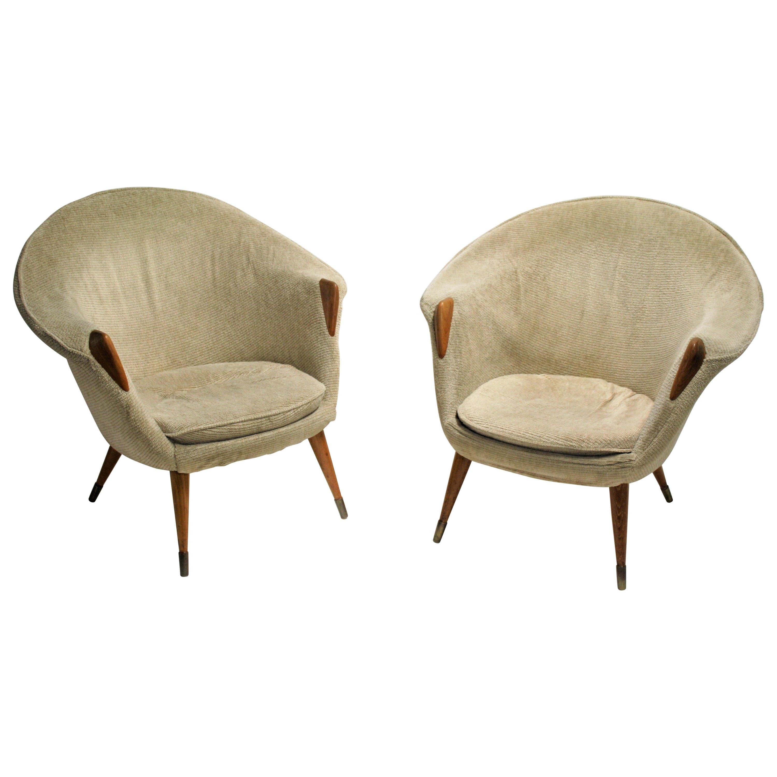 Pair of Vintage Cocktail Chairs, 1960s at 1stDibs