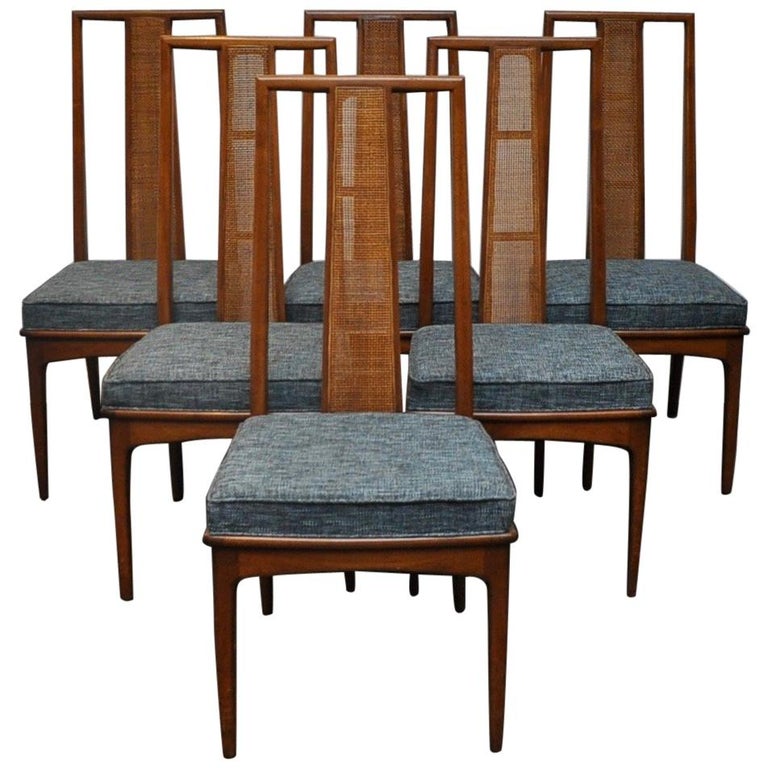 Midcentury John Stuart Cane Back Dining Chairs at 1stDibs