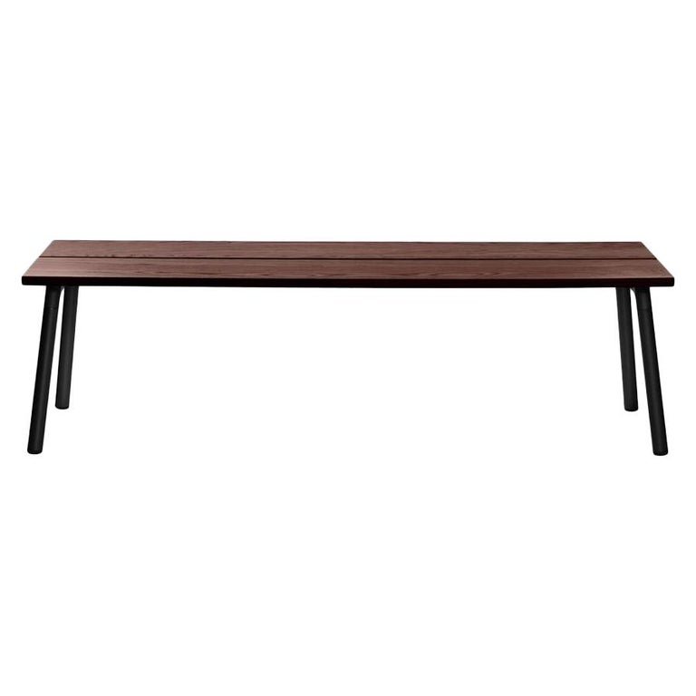 Emeco Run 3-Seat Bench in Black Powder-Coat and Walnut by Sam Hecht and ...
