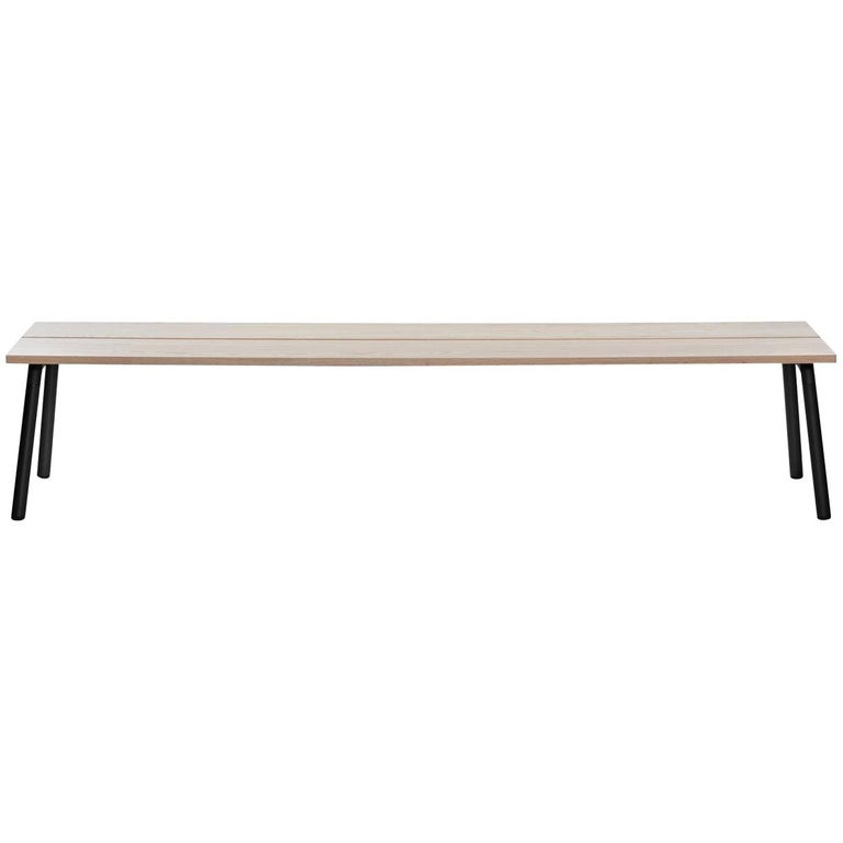 Emeco Run 4-Seat Bench in Black Powder-Coat and Ash by Sam Hecht and ...
