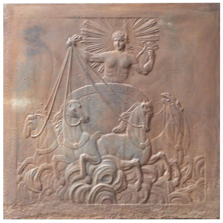 19th Century French 'Apollo with Horses' Fireback at 1stDibs