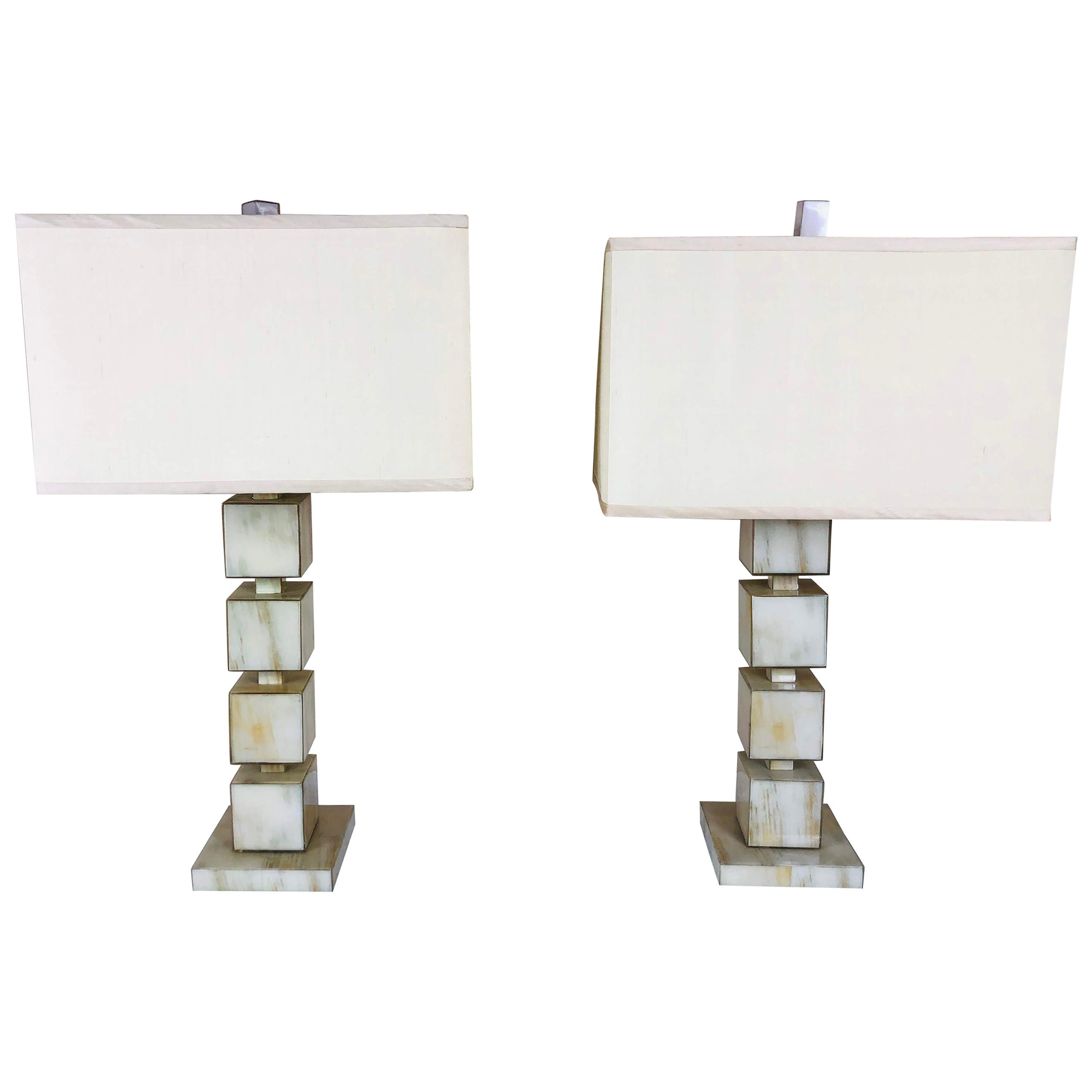 Pair of Arteriors Bone Table Lamps at 1stDibs