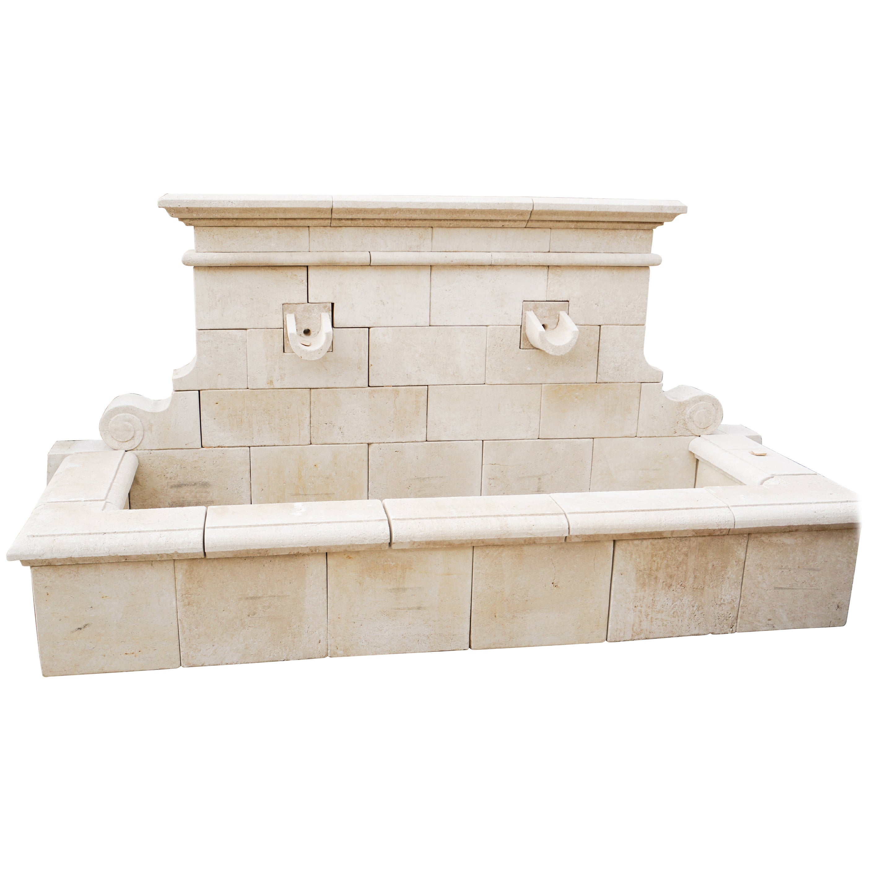 Large Carved Stone Wall Fountain from France at 1stDibs
