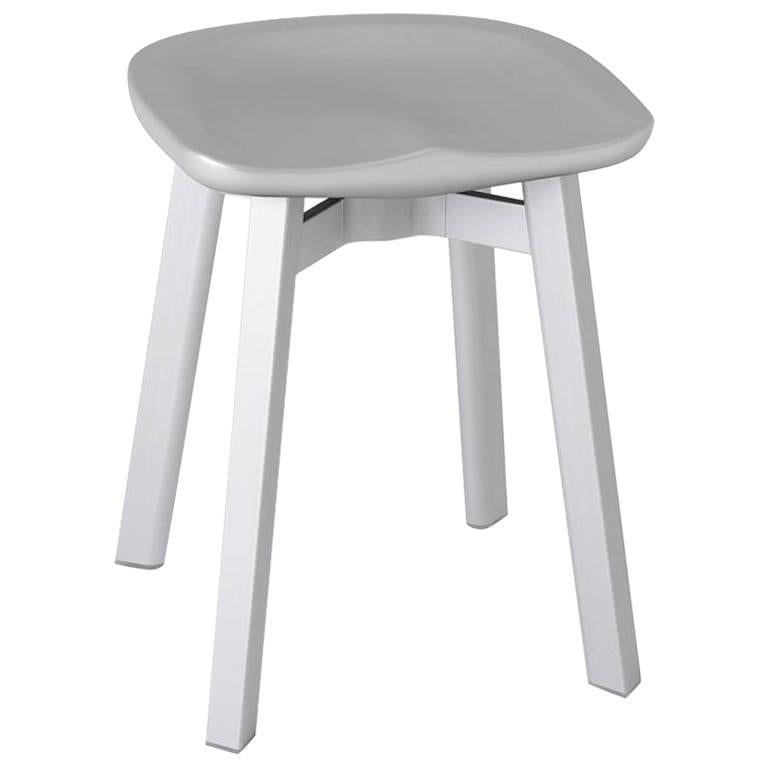 Emeco Su Small Stool in Natural Aluminum with Flint Seat by Nendo For ...