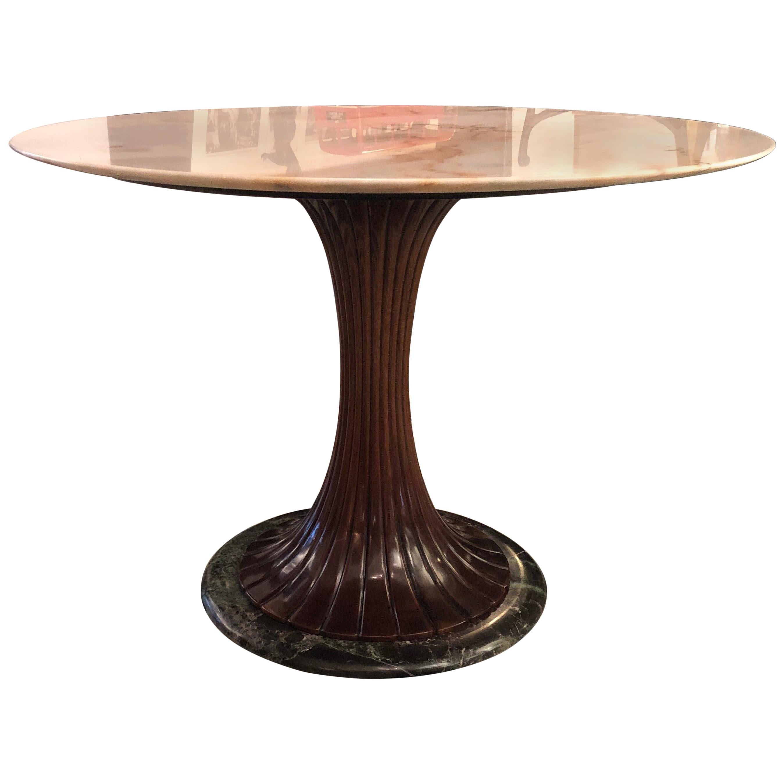 Vittorio Dassi Italian Circular Pedestal Gueridon Dining Table with ...