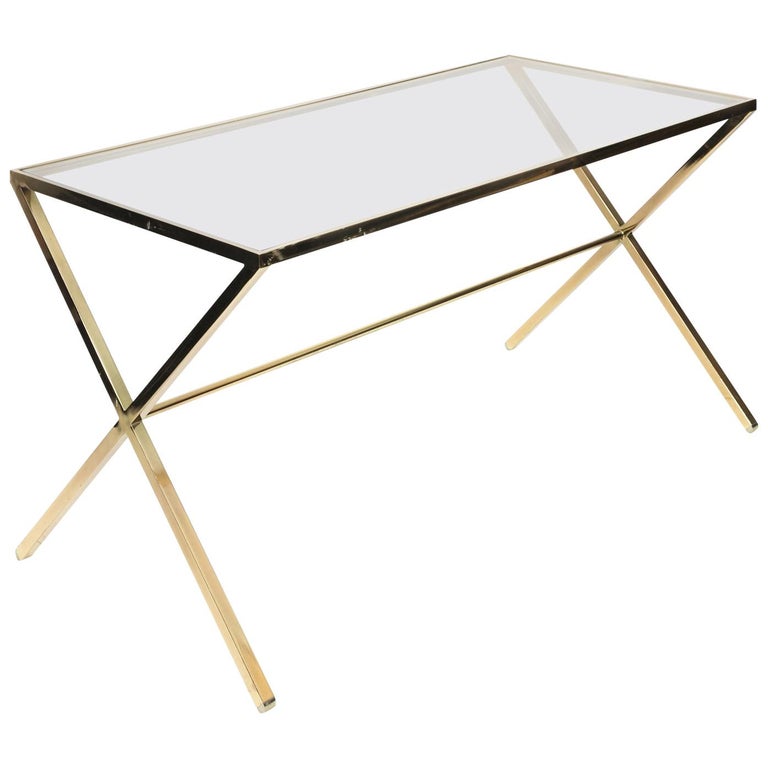 Brass X-Base Table at 1stDibs