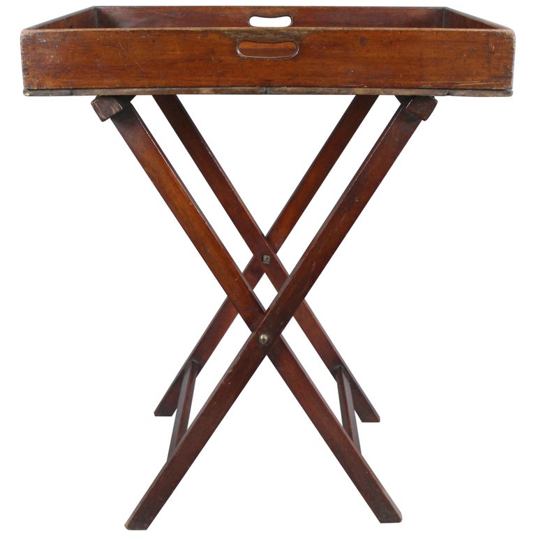 George III Mahogany Butlers Tray on Stand at 1stDibs