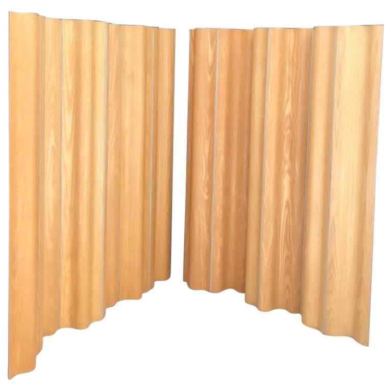 2 Eames Herman Miller Ash FSW-6 Panel Screen Room Divider at 1stDibs