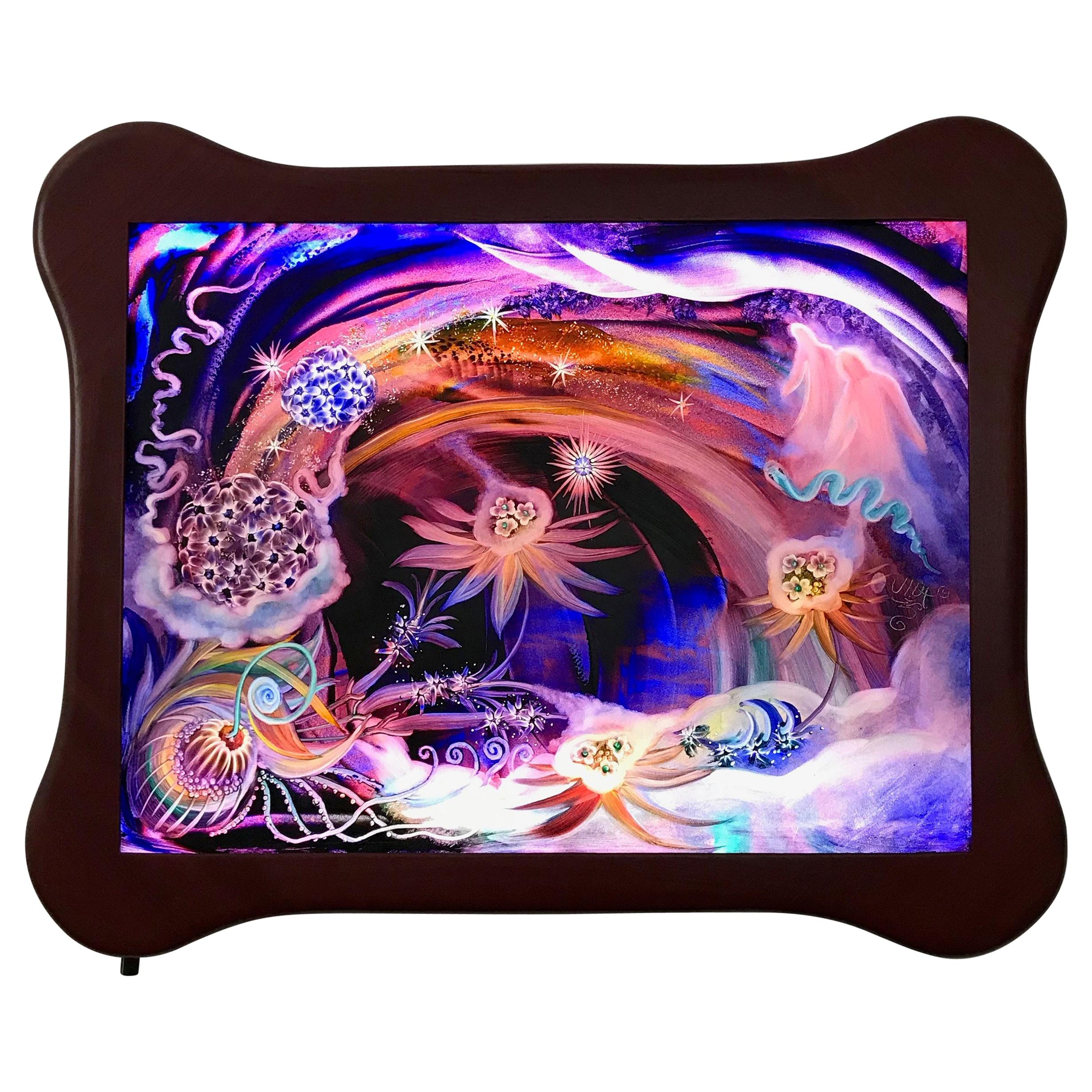 Signed Original Ulla Darni Illuminating Flat Glass Painting at 1stDibs