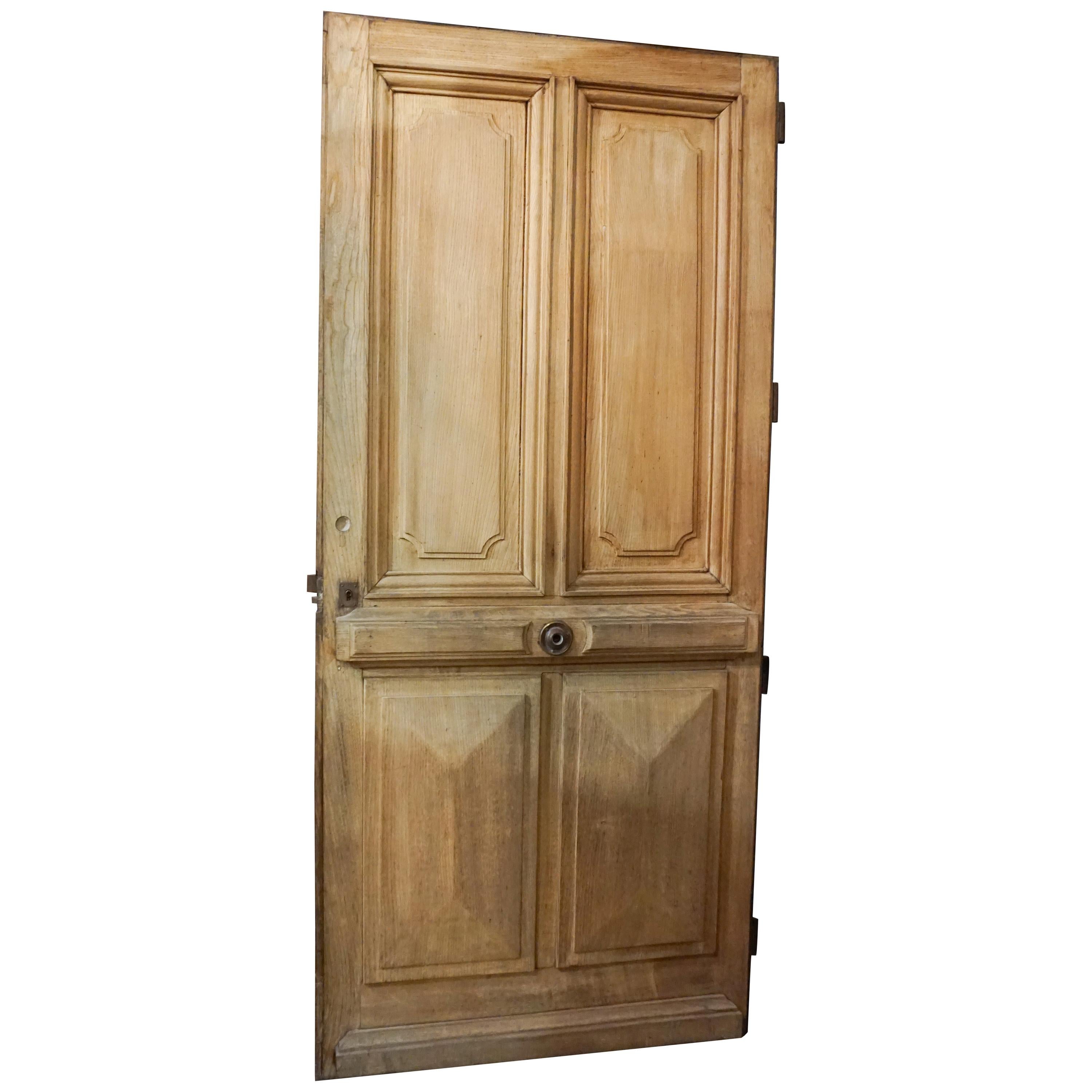 Quartersawn Oak Entry Door with Arts and Crafts Sidelite Windows at 1stDibs