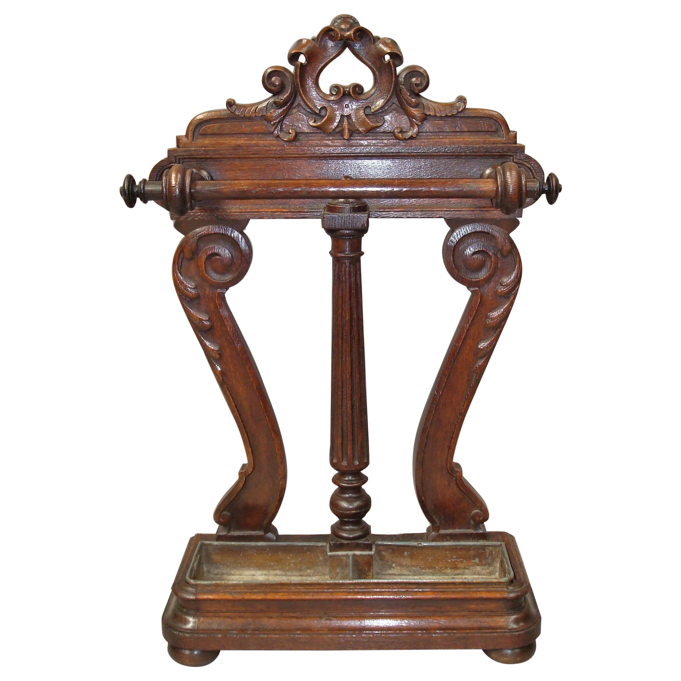 Regency Oak Stick Stand or Umbrella Stand For Sale at 1stdibs