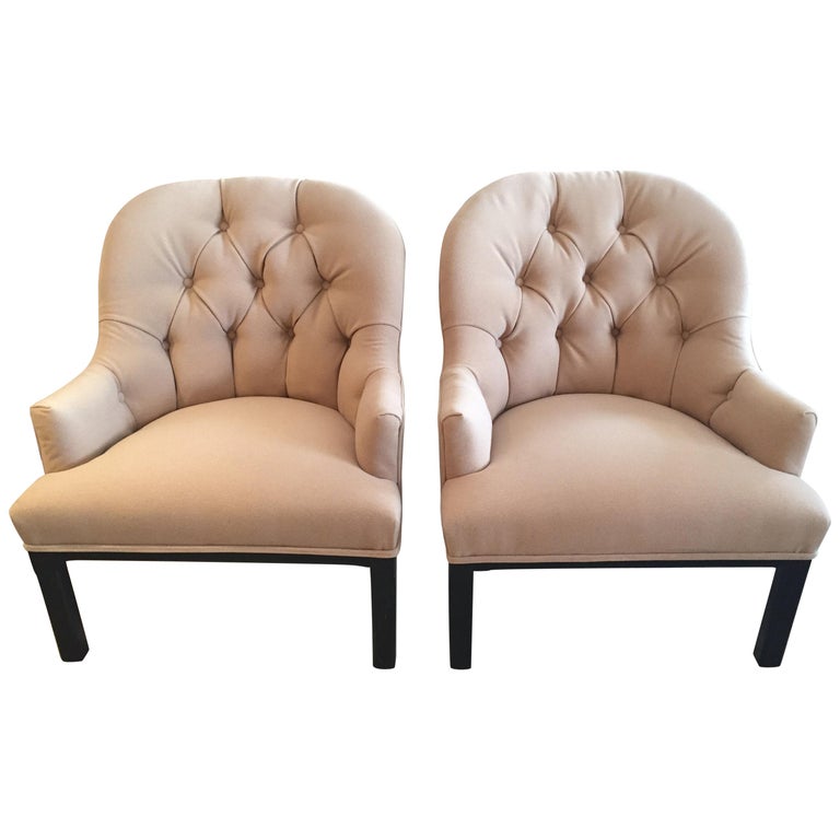 Classic Pair of Camel Hair Mid-Century Modern Dunbar Style Club Lounge ...