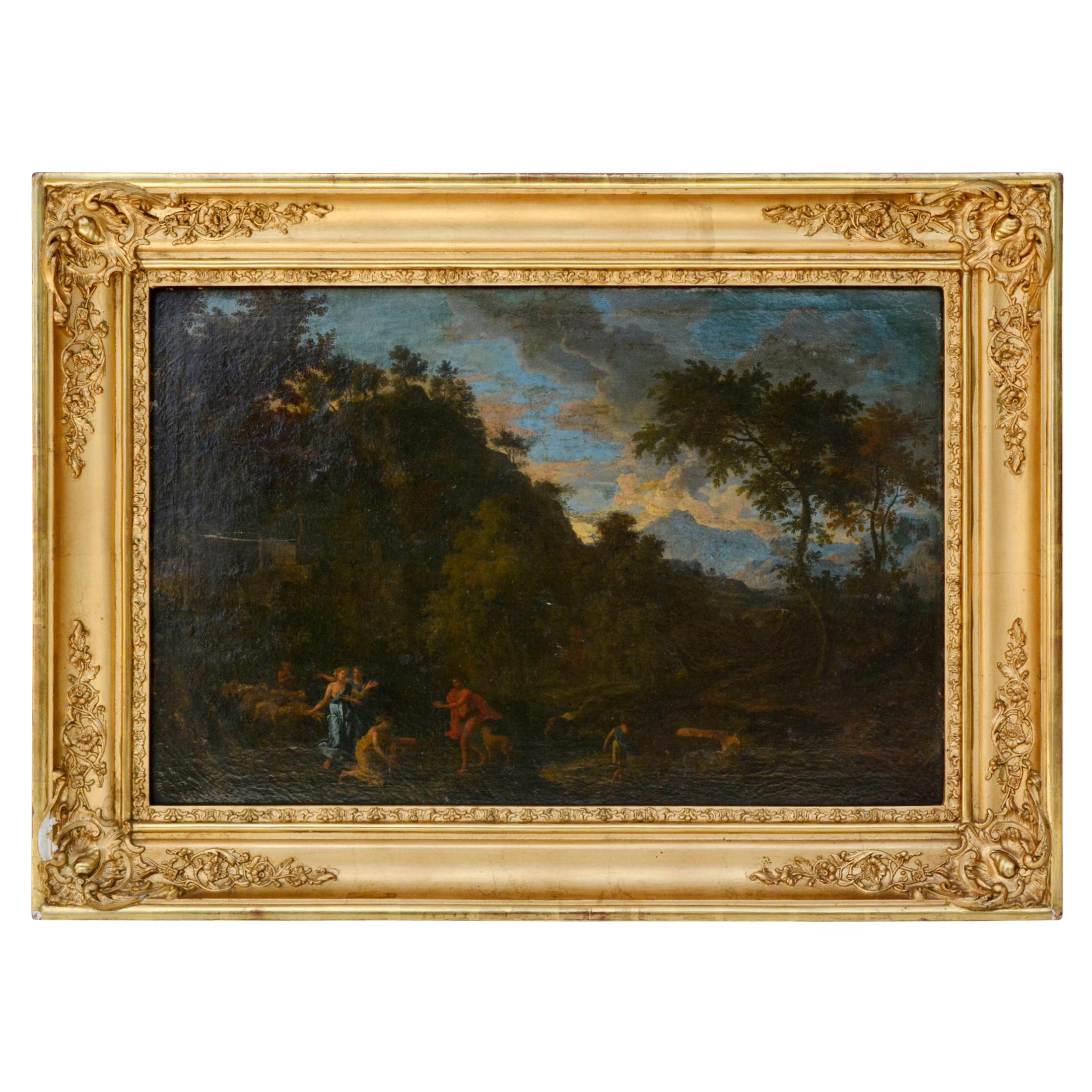 Attributed to Jean Francois 'Francisque' Millet, Idyllic Landscape ...
