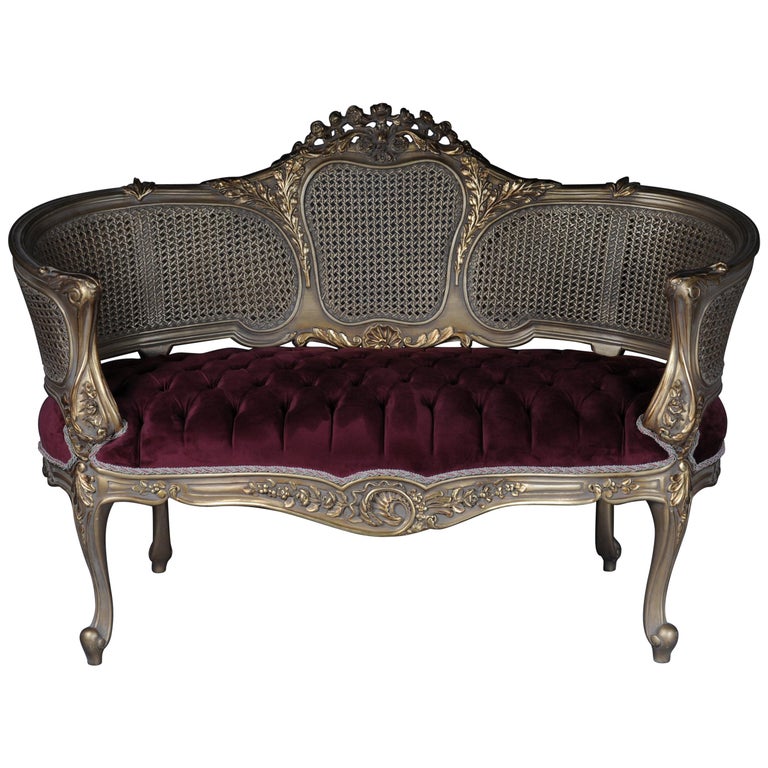 Pretty Baroque Bench, Sofa in Louis XV Style For Sale at 1stDibs