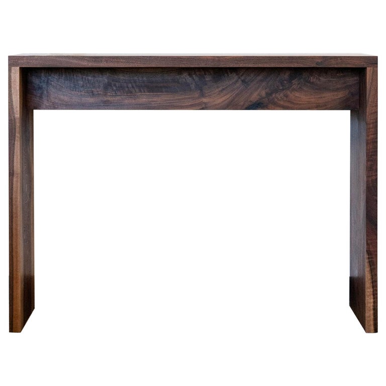 Narrow Walnut Wood Console Table by Alabama Sawyer For Sale at 1stDibs