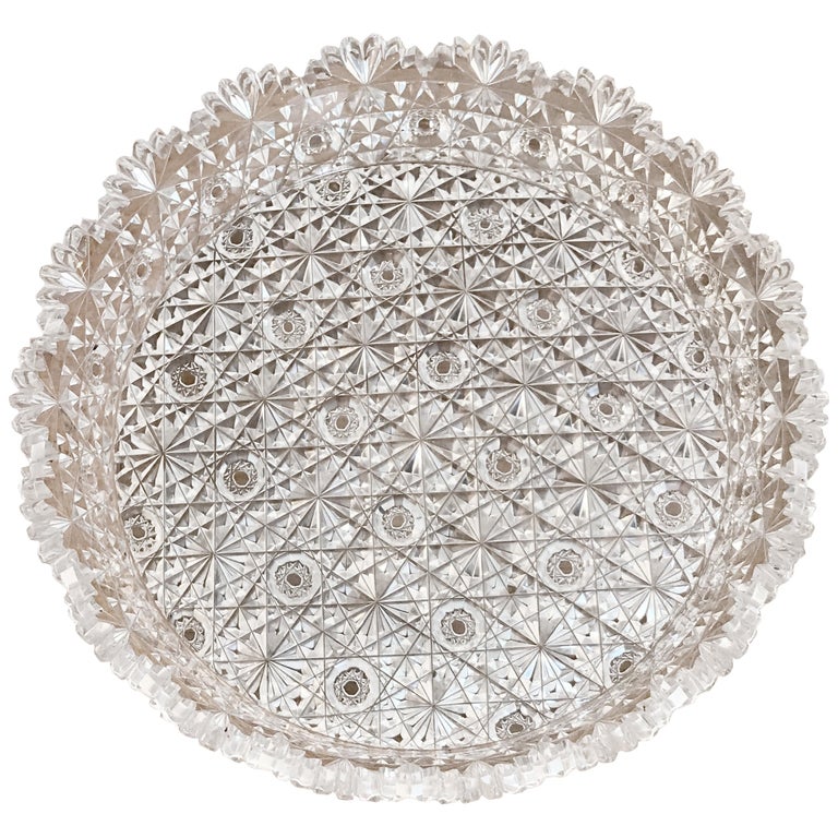 American Brilliant Cut Glass "Russian" Pattern Strawberry Bowl at 1stDibs