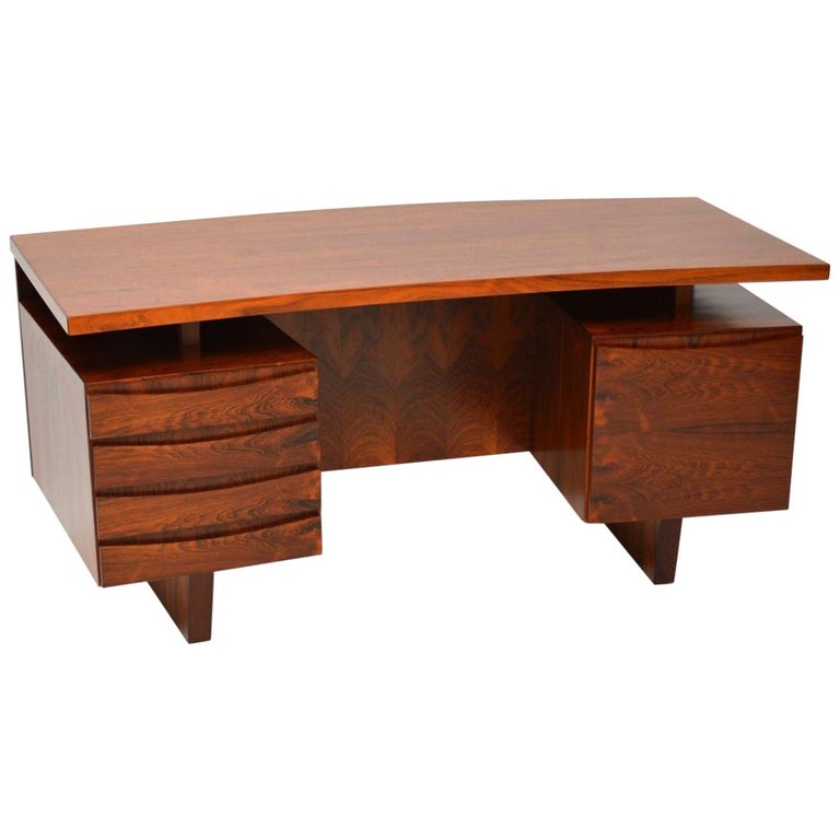 1960s Vintage Danish Concave Shape Desk at 1stDibs