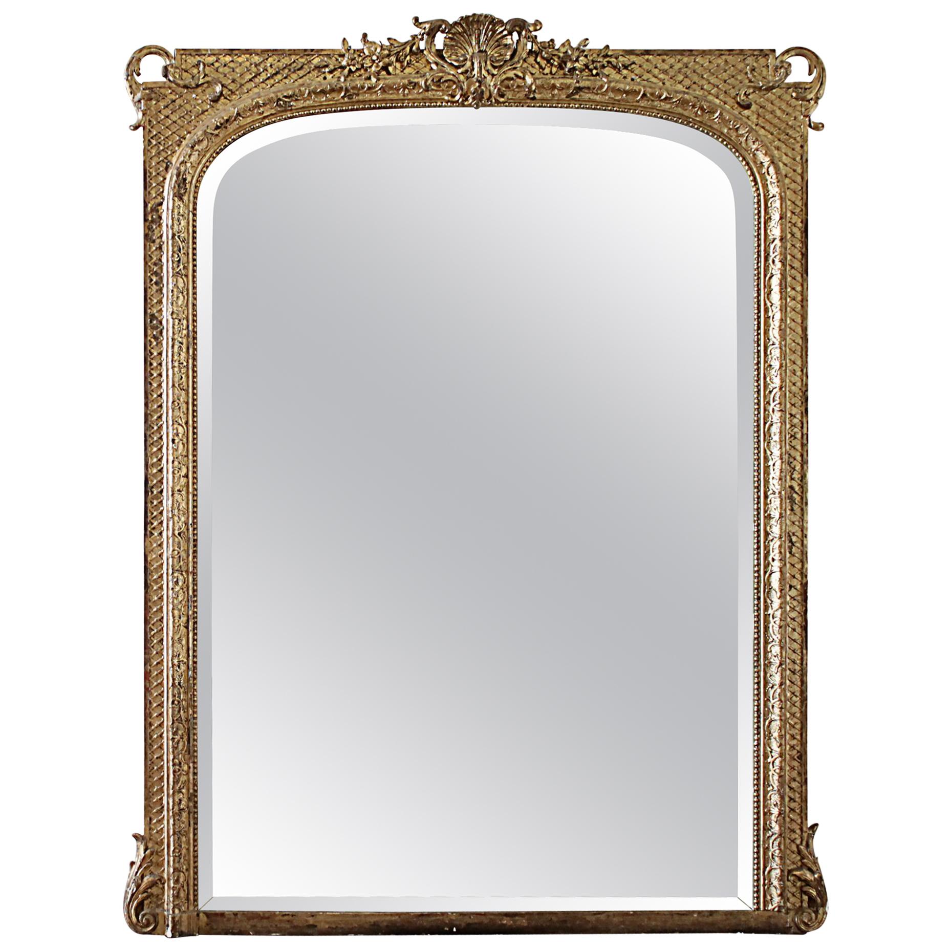 Early 20th Century Louis Philippe Style Giltwood Mirror with Clamshell ...